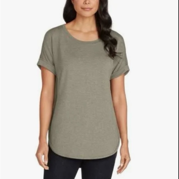 Matty M | Tops | Marty M French Terry Roll Cuff Tee Color Light Heather ...